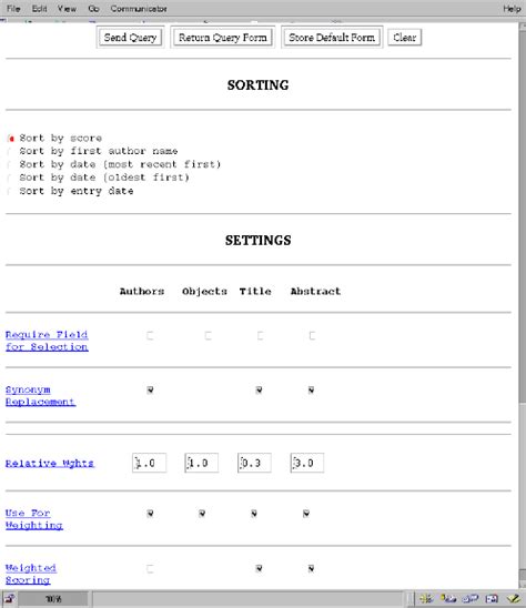 The Settings Section Of The Query Form Allows The User To Customize The Download Scientific