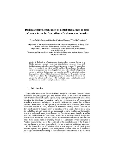 Pdf Design And Implementation Of Distributed Access Control