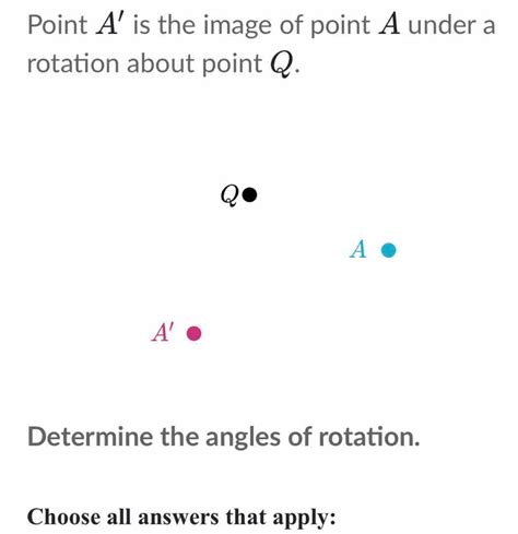 Point A Is The Image Of Point A Under A Rotation About Point Q A A