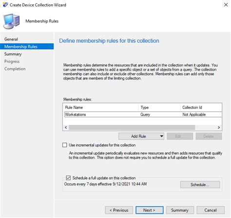 create sccm windows workstation and server device collection