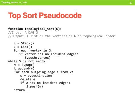 Ppt Directed Acyclic Graphs And Topological Sort Powerpoint