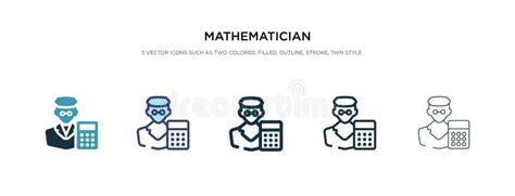 Mathematician Icon In Different Style Vector Illustration Two Colored