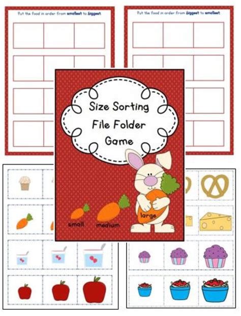 Food Size Sorting File Folder Game Etsy