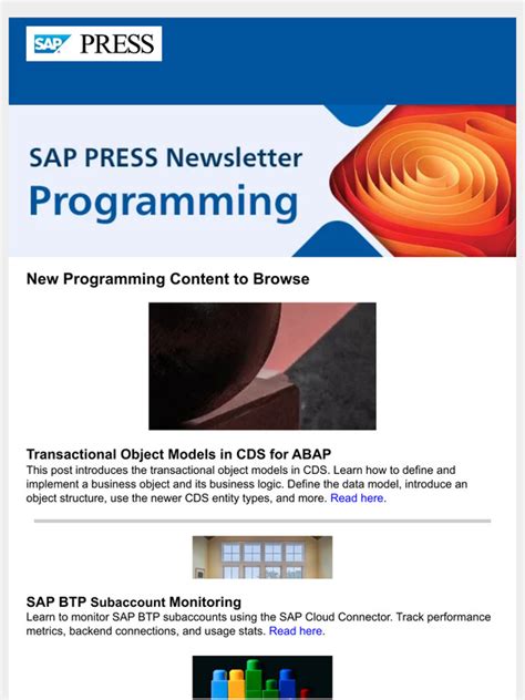 Sap Press Explore Cds Object Models And Subaccount Monitoring For Sap