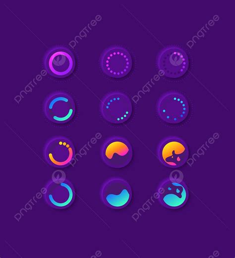 Waiting Circles Ui Elements Kit Digital Network Loading Vector Digital Network Loading Png