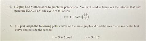 Solved 10 ﻿pts ﻿use Mathematica To Graph The Polar Curve