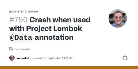 crash when used with project lombok ` data` annotation · issue 750