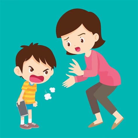 Pai Zangado Com Filho Viciado Em Telefone Vetor Premium