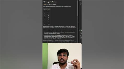 Integer To Roman Leetcode 12 Tamil Python Karthistucksatcode