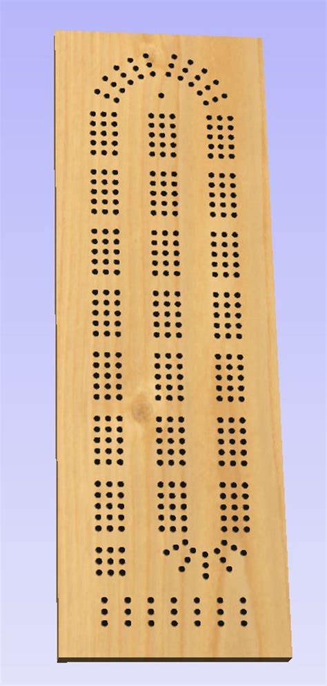 Digital Cribbage Board Pattern 3 Track Basic Vcarve Crv File For Cnc