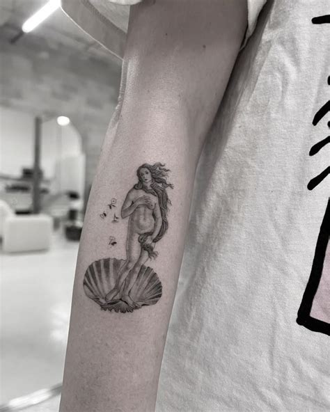 Birth Of Venus Outline Tattoo