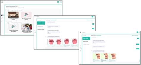 screenshots of the digital conversational agent medical assistant