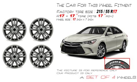 Set Of 4 New 17 17x7 15 Spoke Alloy Wheels For Toyota Camry 2015 2017