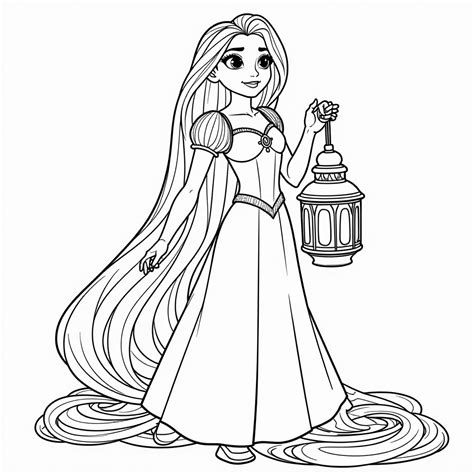 Rapunzel Gazed Lanterns Glowing Bright Coloring Page