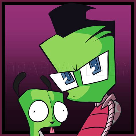 How To Draw Zim And Gir Drawing Step By Step By Dawn Dragoart