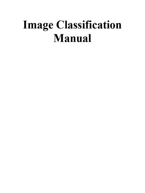 Image Classification Manual Guide Pdf Method Computer Programming