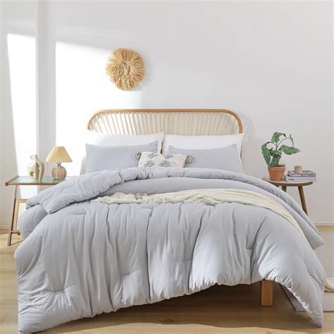 Rosgonia Light Grey California King Comforter Set3pcs 1 Boho Gray Cal