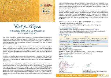 Tan H Nguyen On Linkedin Below Is The Information About The Siu Prize International Confidence