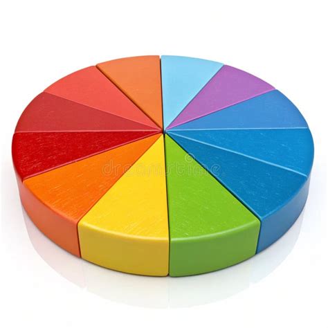 Colorful Pie Chart Illustration Isolated On White Background Stock Illustration Illustration