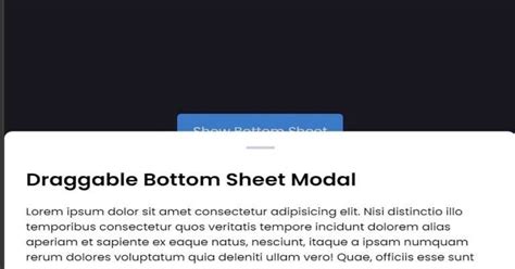 How To Make A Draggable Bottom Sheet Modal Using Css And Js
