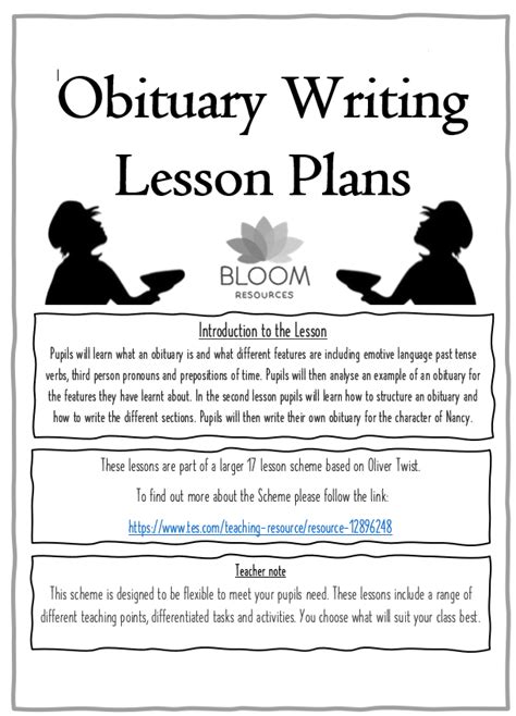Obituary 2 Lessons Powerpoint And Differentiated Resources