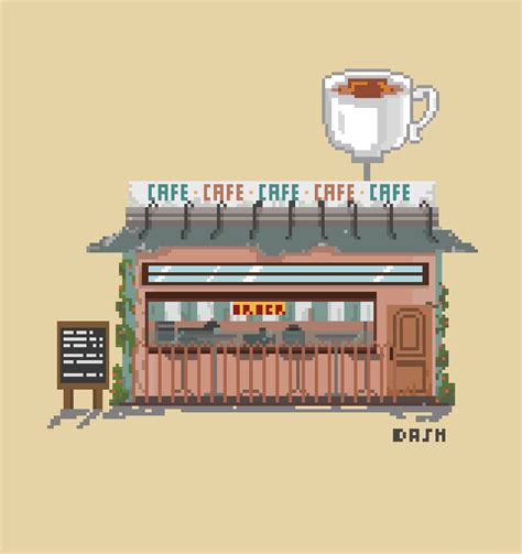 A Pixel Cafe One Of My First Pixel Art Creations R Pixelart