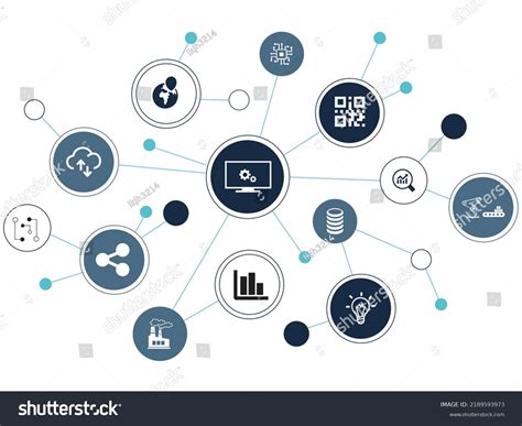 Digitalization Concept Enterprise Iot Smart Factory Stock Vector