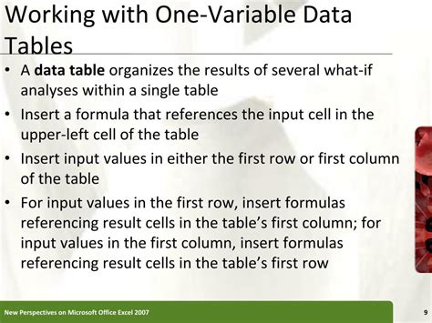 ppt excel tutorial 10 performing what if analyses powerpoint