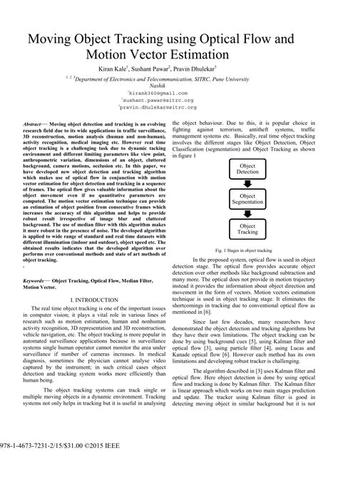 pdf moving object tracking using optical flow and motion vector