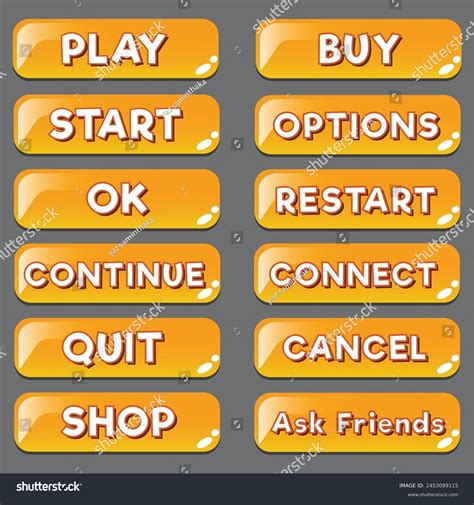 Game Ui Set Buttons Gui Build Stock Vector Royalty Free Shutterstock