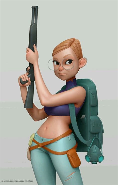 Gungirl 3d Model By Alessandro Leto Colombo 3d Character Female
