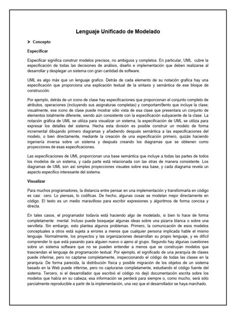 Lenguaje Unificado De Modelado Pdf Lenguaje De Modelado Unificado Software