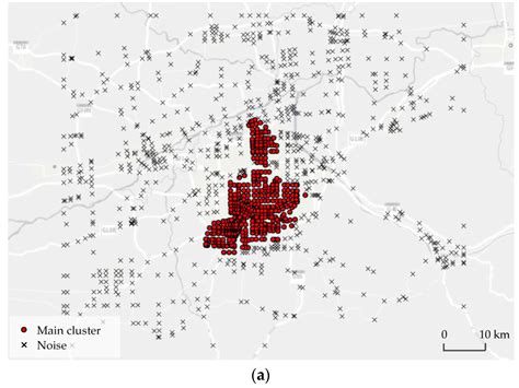 Extracting Main Center Pattern From Road Networks Using Density Based Clustering With Fuzzy