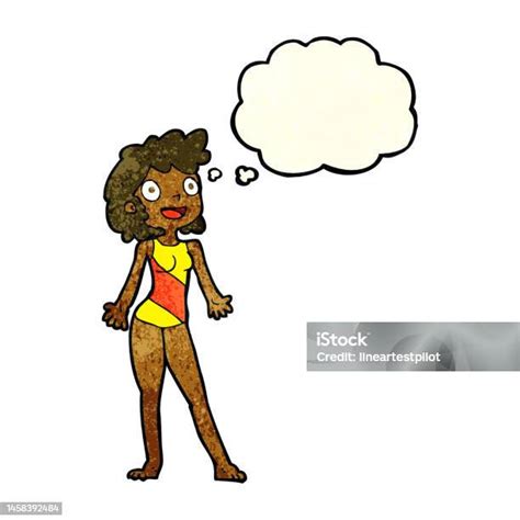 말풍선이 있는 여성 수영 애꾸눈 만화 캐릭터 귀여운에 대한 스톡 벡터 아트 및 기타 이미지 귀여운 기이함 낙서 드로잉 Istock