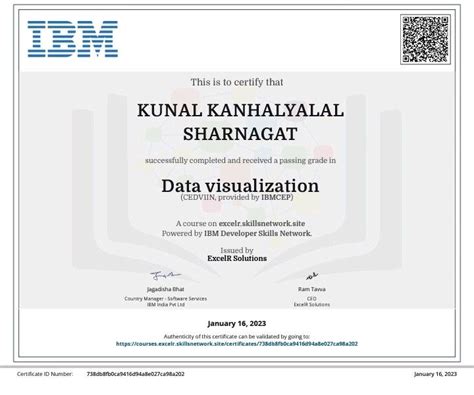 I Have Completed The Ibm Data Visualisation Exam Issued By Excelr