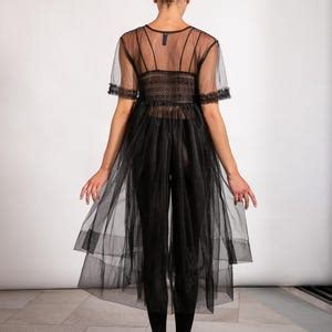 Sheer Dress See Through Dress Black Dress Tulle Dress Mesh Dress