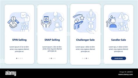 Sales Techniques Light Blue Onboarding Mobile App Screen Stock Vector Image And Art Alamy