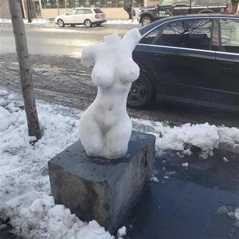 Naked Snow Sculptures Appear On Streets Of B C City The Free Press