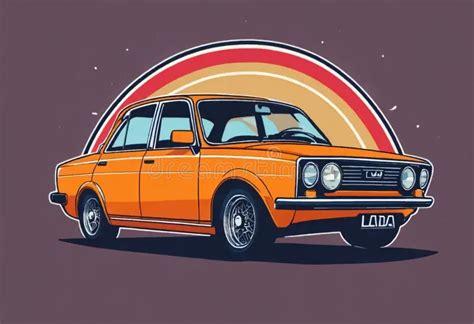 Classic American Car Style Vintage Vehicle Vector Illustration Modern