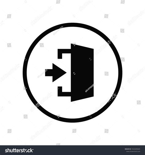 Black Round Exit Entry Arrow Icon Stock Vector Royalty Free 1923205025 Shutterstock