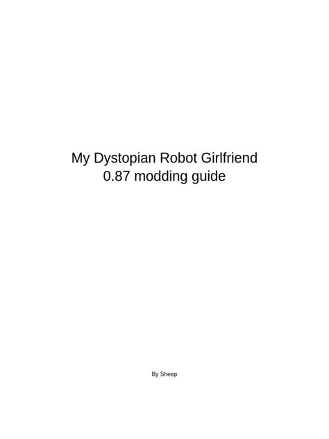 My Dystopian Robot Girlfriend Mod Guide Pdf Boolean Data Type
