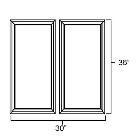 Elegant White Shaker Set Of Plain Glass Doors For W3036 Rta Cabinet Store
