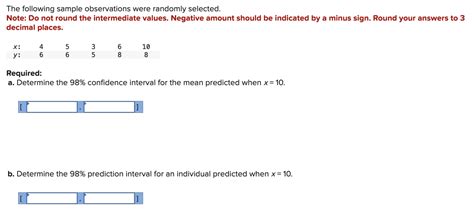 Solved The Following Sample Observations Were Randomly