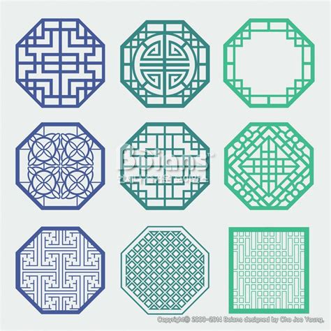 한국의 전통 창틀 무늬문양 세트 한국 전통문양 패턴디자인 Bptd020177 Korean Old Of Window Frame Symbol Sets Korean