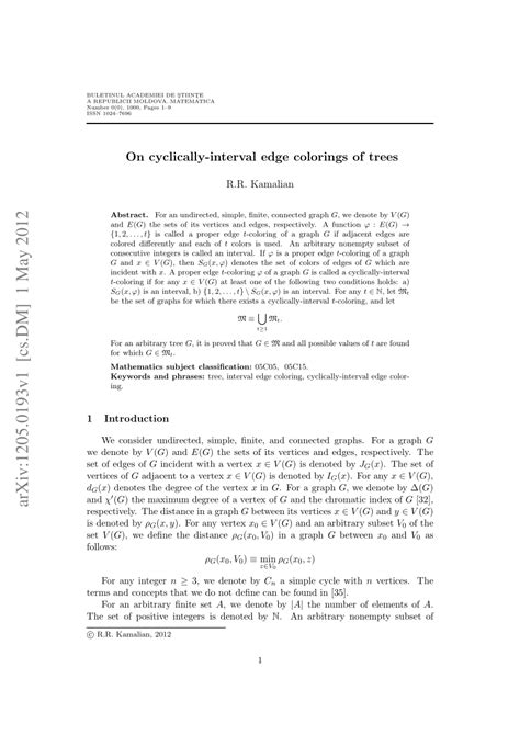 Pdf On Cyclically Interval Edge Colorings Of Trees