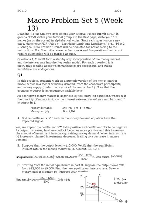 Pset5 1e April Macro Problem Set 5 Week 13 Deadline 1159 P Two Days Before Your Tutorial