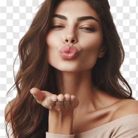 فتاة ثلاثية الأبعاد تحلق تقبيلًا أنيقًا على خلفية شفافة 3d فتاة تحلق