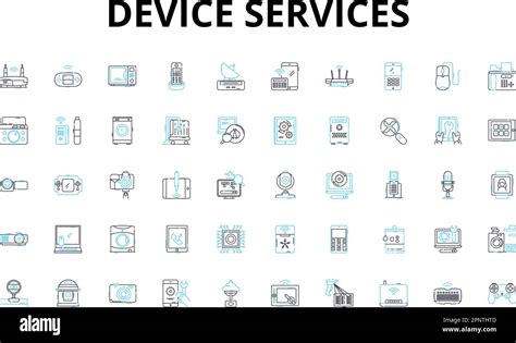 Device Services Linear Icons Set Repairs Maintenance Upgrades
