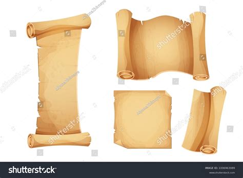 Set Ancient Old Parchment Paper Scroll Stock Vector Royalty Free 2206963089 Shutterstock
