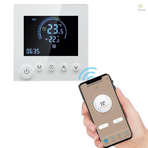 Tuya Smart Wifi Wall Thermostat Programmable Remote Control Ntc Sensor Lcd Display Touch Button